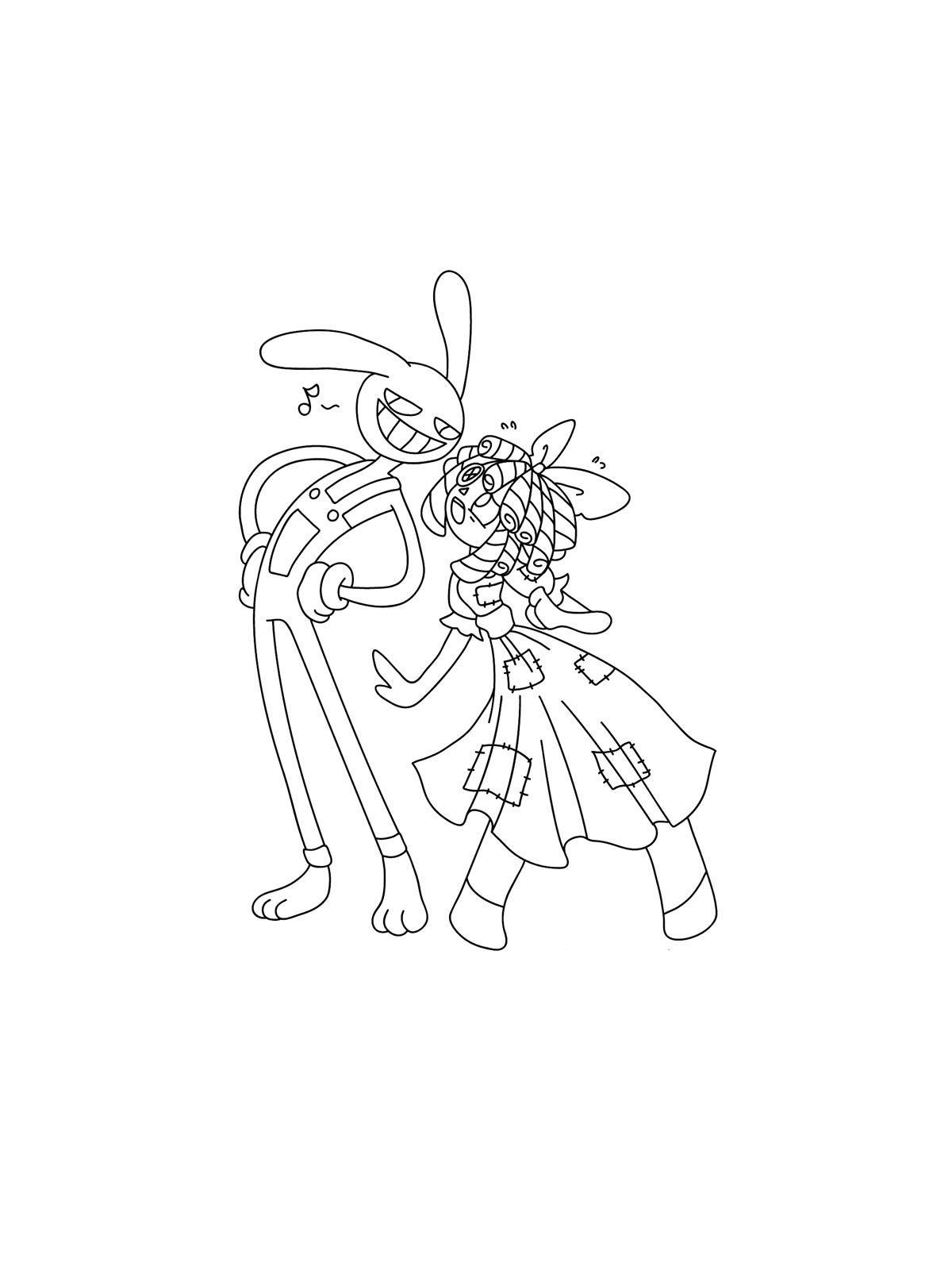 Ragatha and Jax coloring page