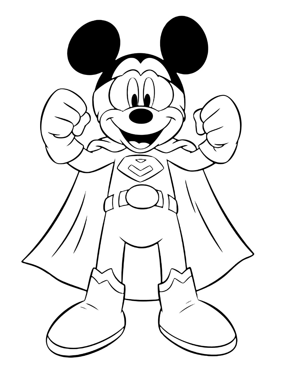Mickey Mouse superhero coloring page