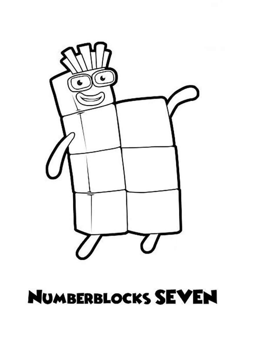 Numberblocks Seven coloring page
