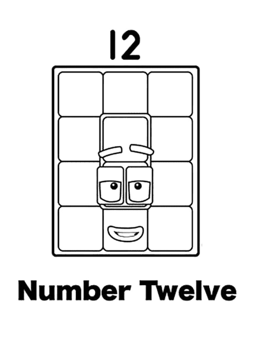 Numberblocks Twelve coloring page